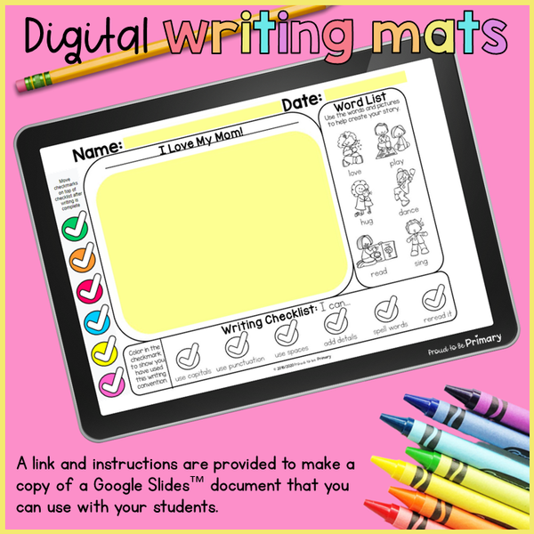 May Spring Mother's Day Writing Center Prompts Paper Morning Work Acti