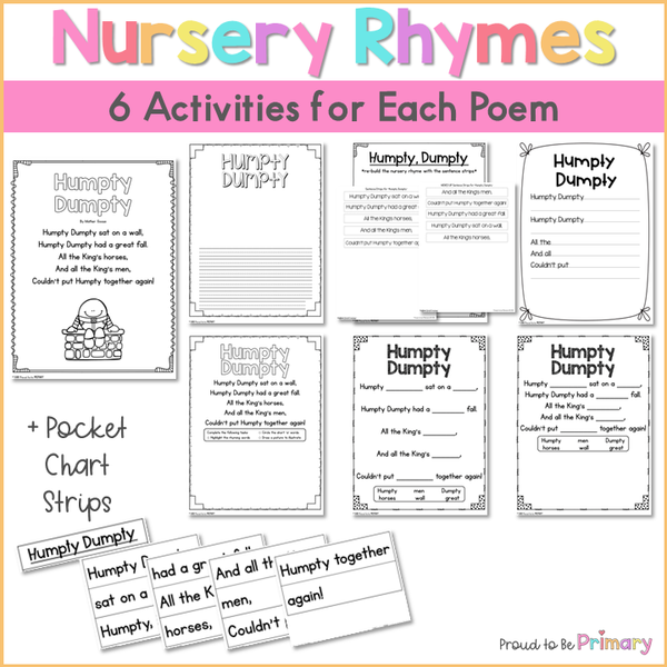 Nursery Rhymes - 20 Weekly Poems for Poetry Shared Reading & Fluency A