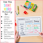 Dolch Sight Word Worksheets Pre-Primer Primer 1st 2nd Grade Word Work