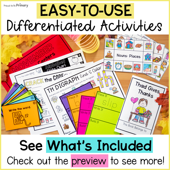 November 1st Grade Literacy Centers, Worksheets & Decodable Reader for ...