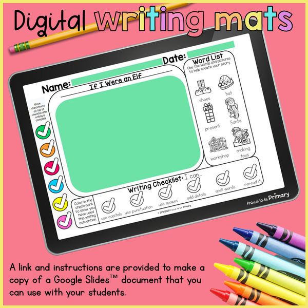 December Christmas Holiday Writing Center Activities Prompts Paper Mor