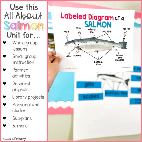 Salmon Life Cycle Spring Science Unit Lessons, Activities, Craft, Proj