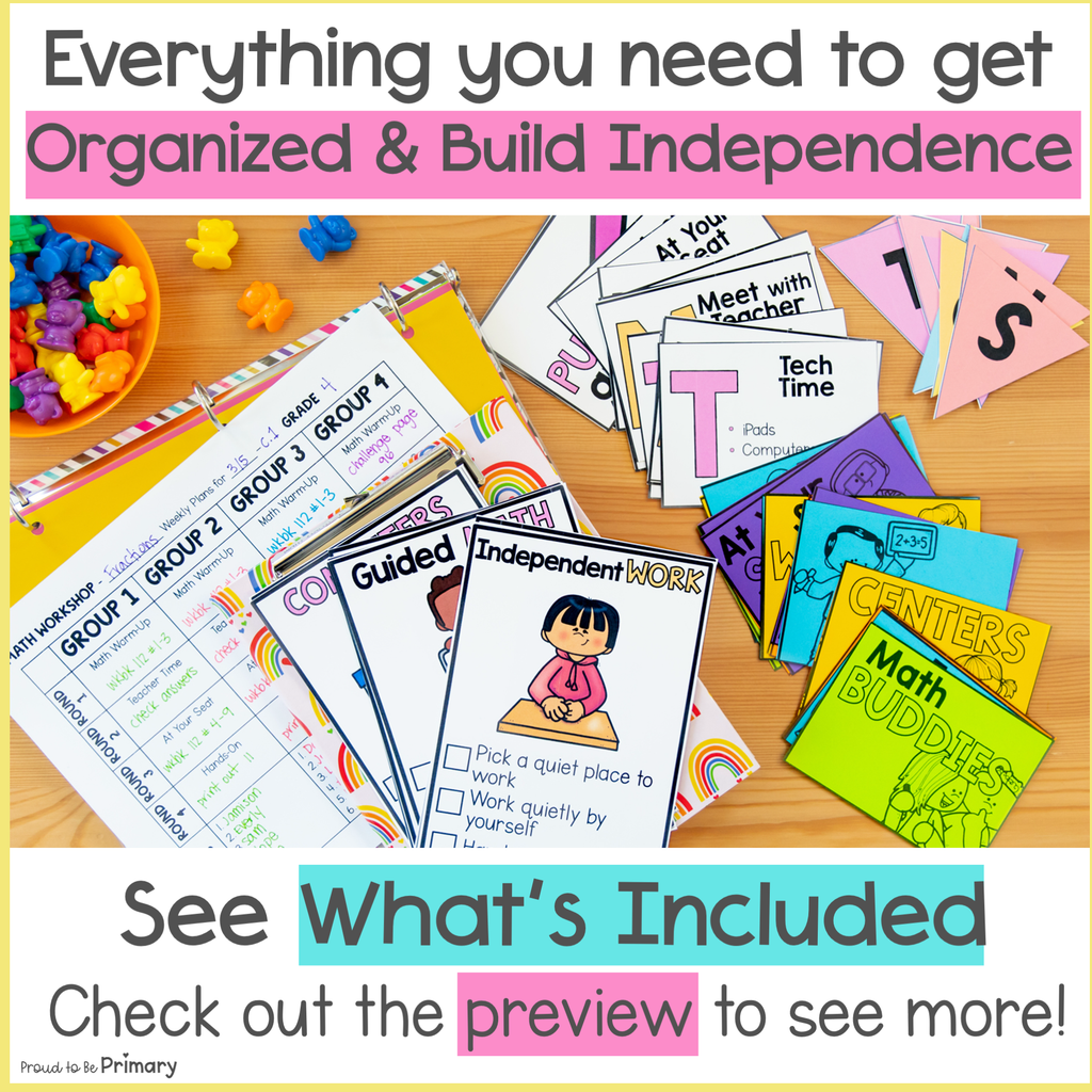 Math Workshop Rotation Board & Organization Kit - Guided Math - Math S ...