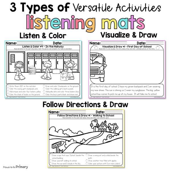 Listening & Following Directions - Read & Draw - Morning Work Activiti