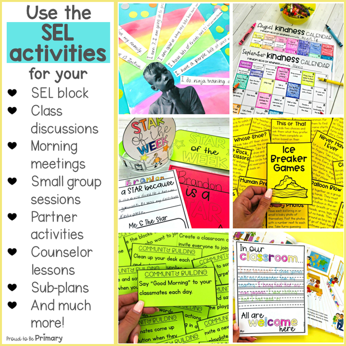 First Week of School SEL Activities Community Building, All About Me