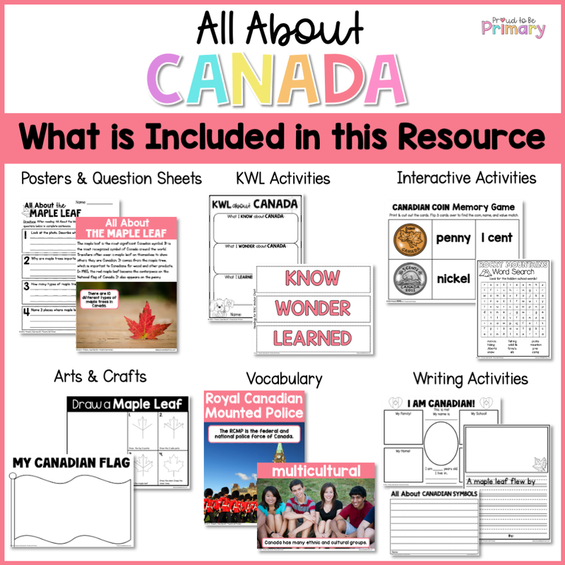 Canada & Canadian Symbols Unit - Social Studies and Language Arts