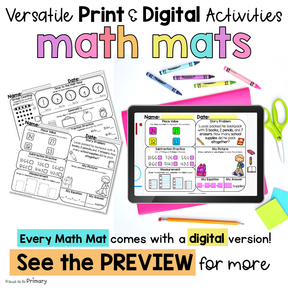 1st Grade Back to School September Math Review Worksheets Activities A