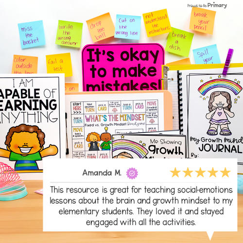 Growth Mindset Social Emotional Learning Activities Posters Worksheets
