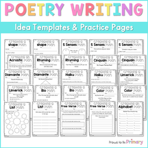 Poetry Writing Unit Poetry Comprehension Activities, Poetry Notebook,