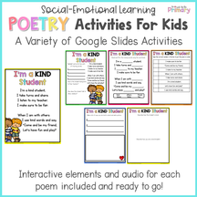 Poetry Activities - Social Emotional Learning SEL Poems - Poetry Unit