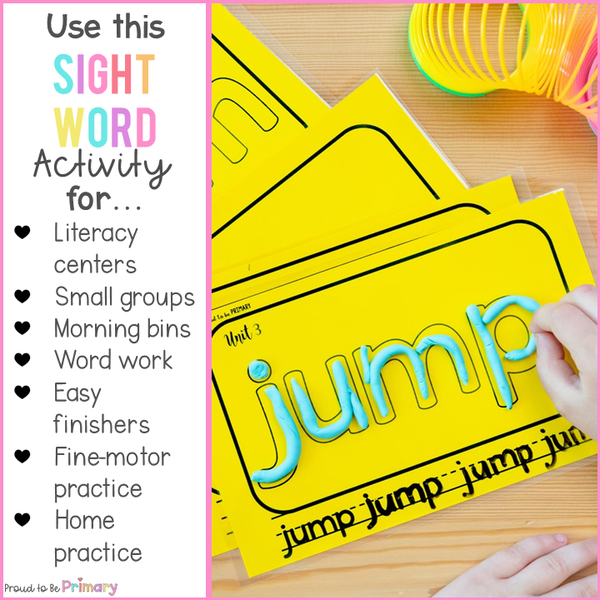 Dolch Sight Words Playdough Mats – Proud to be Primary