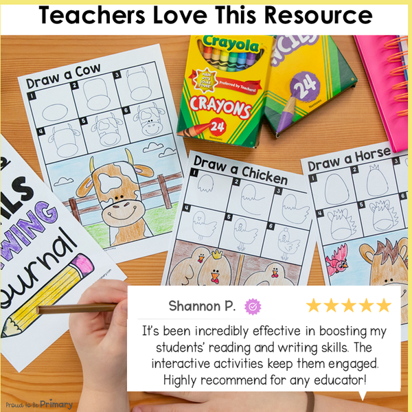 Directed Drawing Animals, Pets Ocean Zoo- Writing & Reading Activities