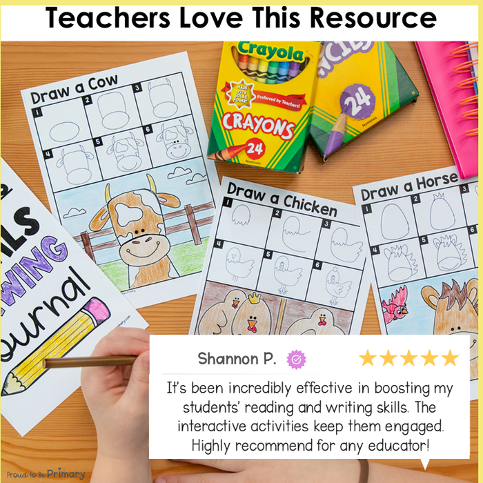 Directed Drawing Animals, Pets Ocean Zoo- Writing & Reading Activities