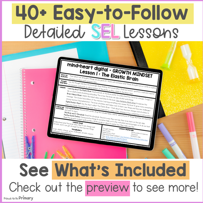 Social Emotional Learning DIGITAL Curriculum for Kindergarten to 2nd