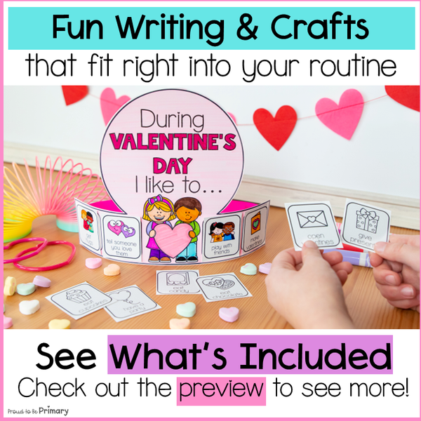 Valentines Day Craft Bulletin Board Cards Writing - Valentines Math He