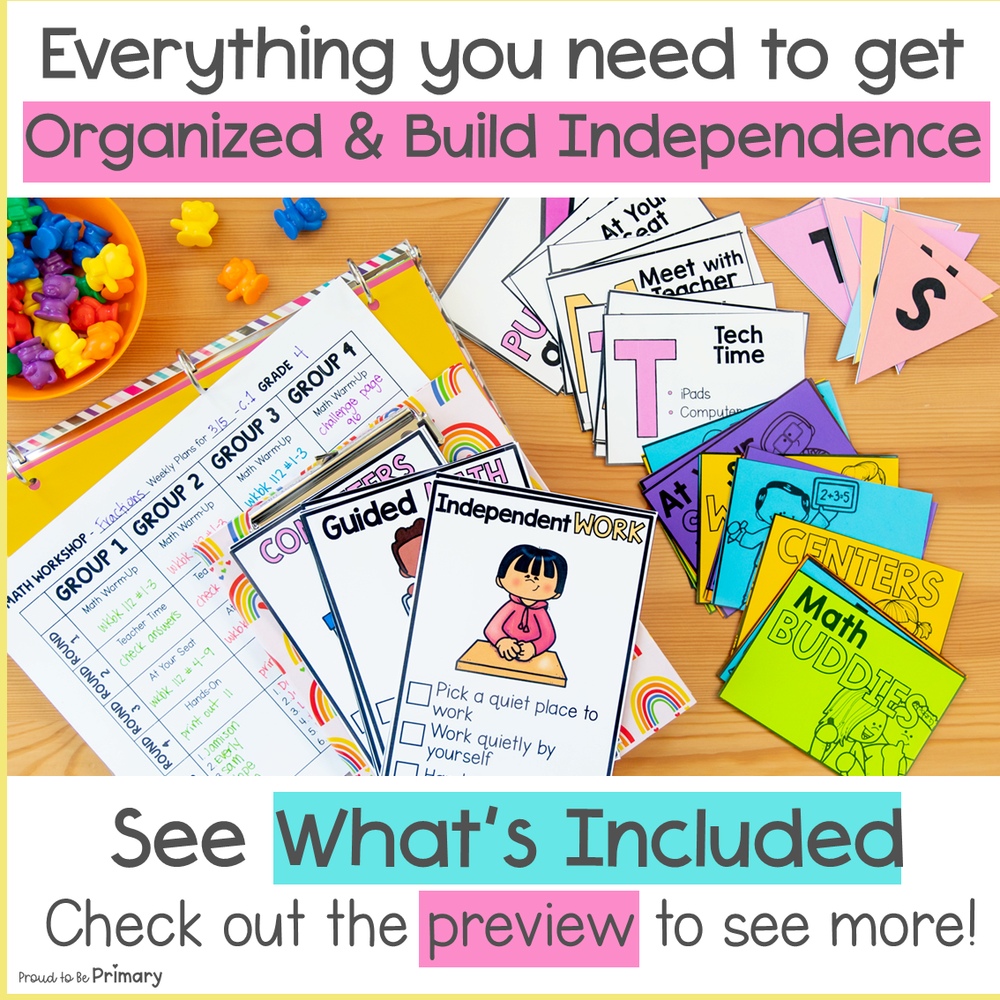 Math Bulletin Board & Math Stations - Guided Math Center Rotation - Ma