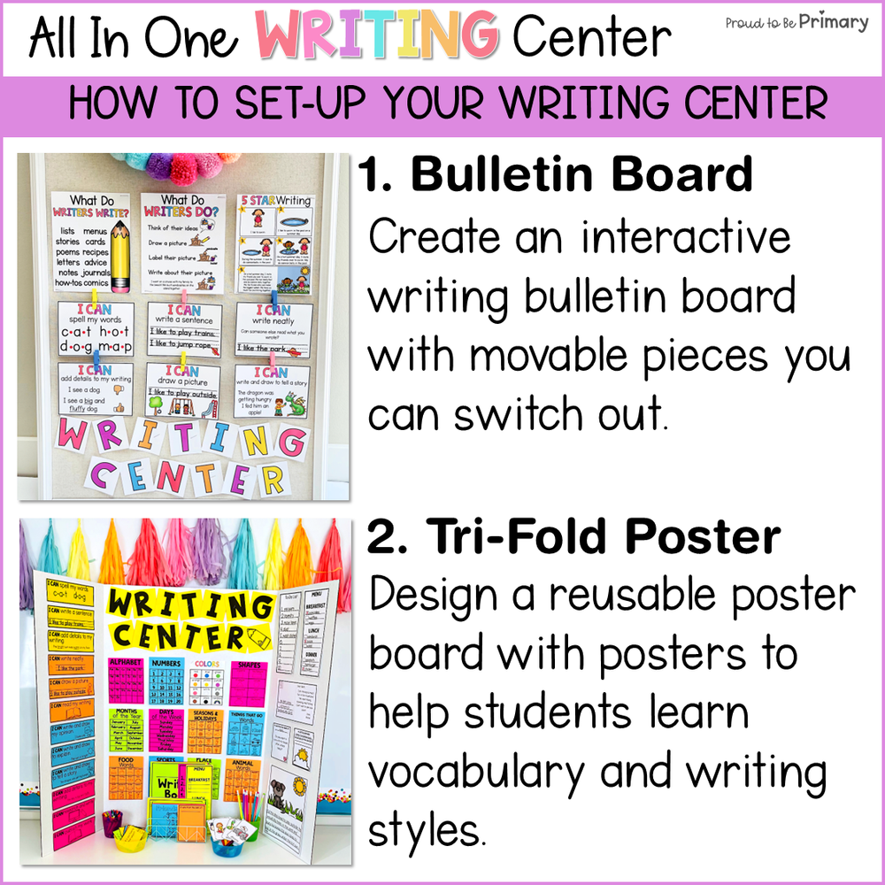 Writing Center for Kindergarten, First, and Second Grade Classrooms