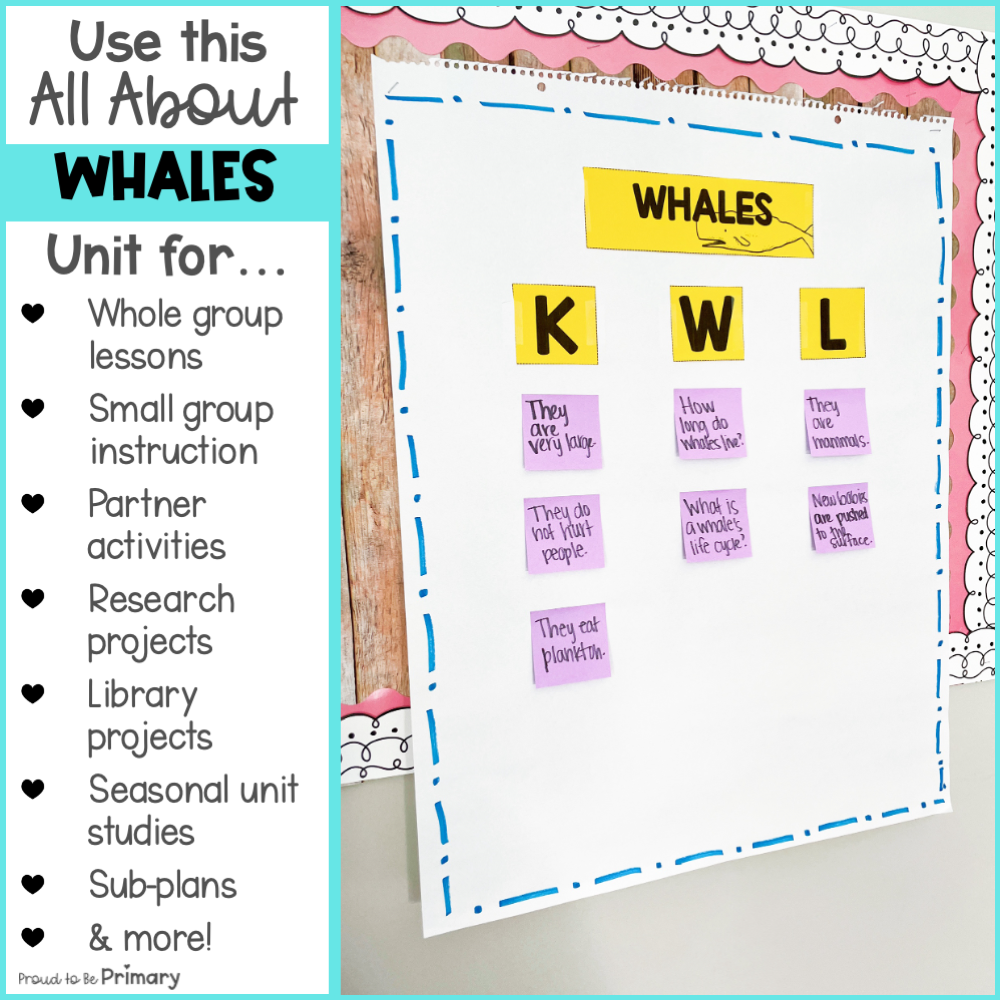 Whale Science & Non-Fiction ELA Unit – Proud to be Primary
