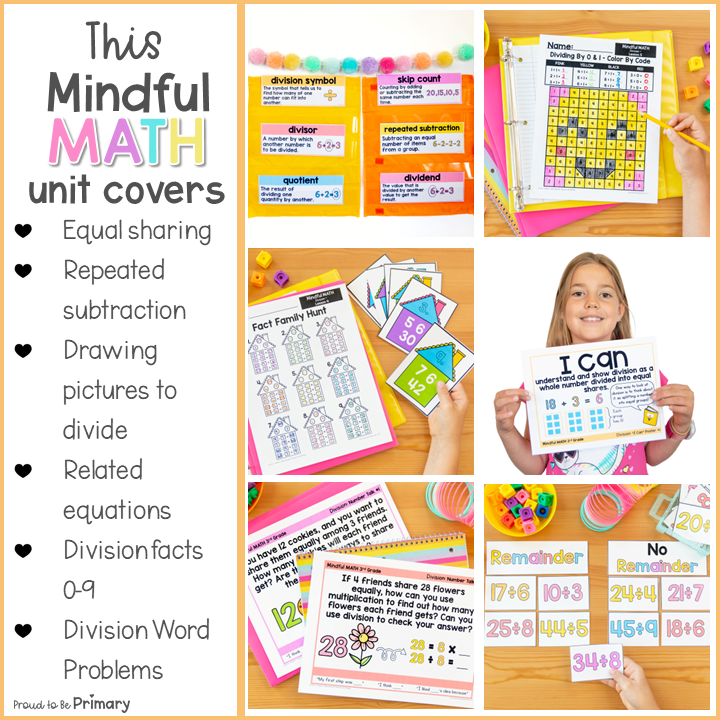 3rd Grade Division Math Unit - Fact Practice, Games, Math Centers, & W ...