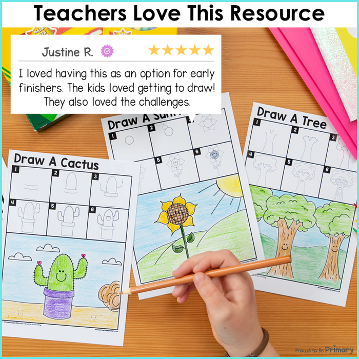 Step-by-Step Directed Drawing & Writing - Weather, Bugs, Plants, Tree