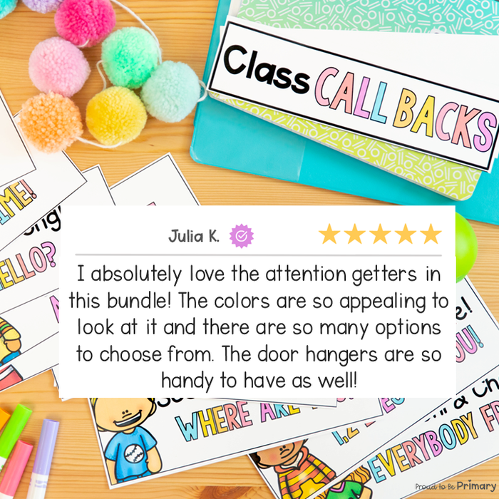 Transitions Tools Attention Getters, Door Signs, & Line Up Chants