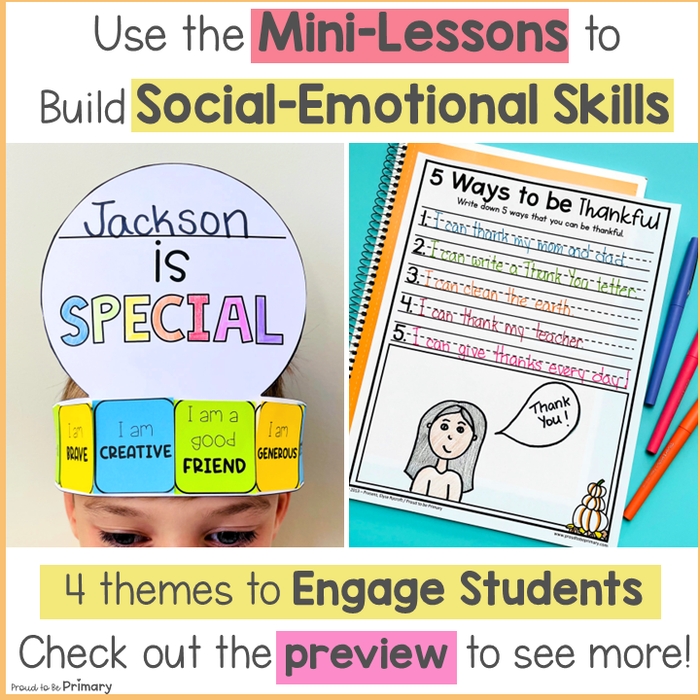 Gratitude, Manners, Respect Social Emotional Activities for Fall