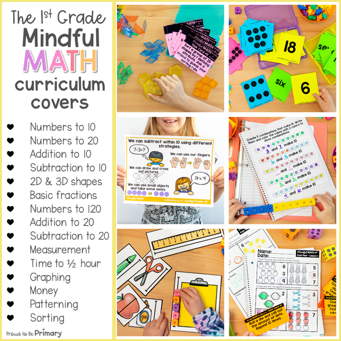 Kindergarten, First Grade, and Second Grade MATH Curriculum Bundle