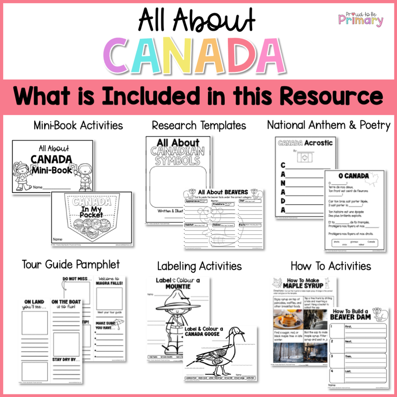 Canada & Canadian Symbols Unit - Social Studies and Language Arts