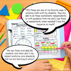 Math Review Worksheets Bundle for First Grade