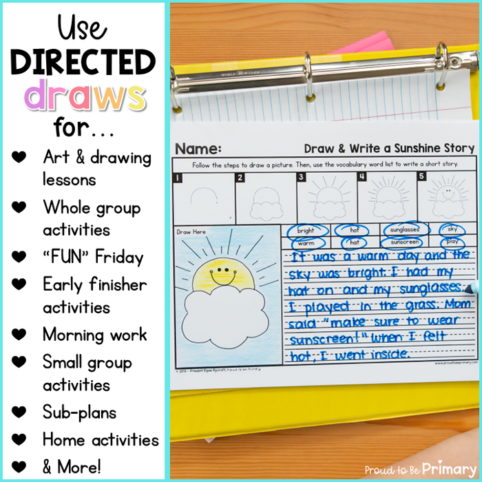 Step-by-Step Directed Drawing & Writing - Weather, Bugs, Plants, Tree