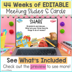 SEL Morning Meeting Google Slides Questions Greetings Social Emotional