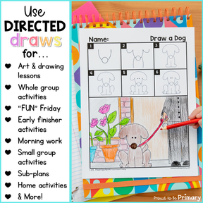Directed Drawing Animals, Pets Ocean Zoo- Writing & Reading Activities