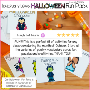 Halloween Party Fun Packet, Bulletin Board, Writing Prompts, Craftivit