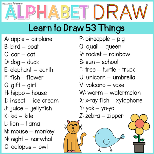 Alphabet Directed Drawing Bundle - Draw the Alphabet