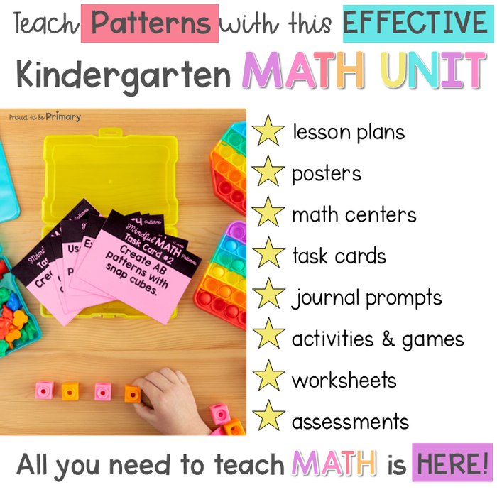 Kindergarten Patterning Lessons Pattern Block Math Center Activities W