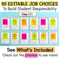 Classroom Job Chart & Management System - Editable Student Jobs
