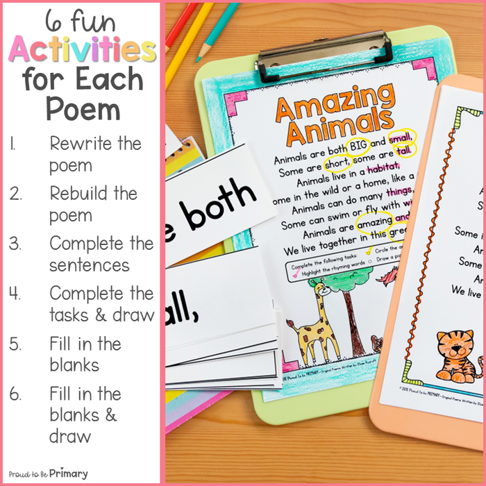 Poem of the Week Shared Reading & Poetry Month Activities with 100th D