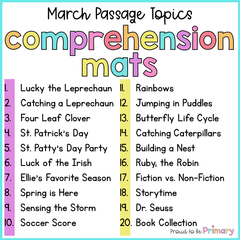 March Reading Comprehension Passages