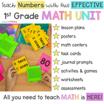 1st Grade Math Number Sense 100 120 Chart Line Posters Place Value Ski