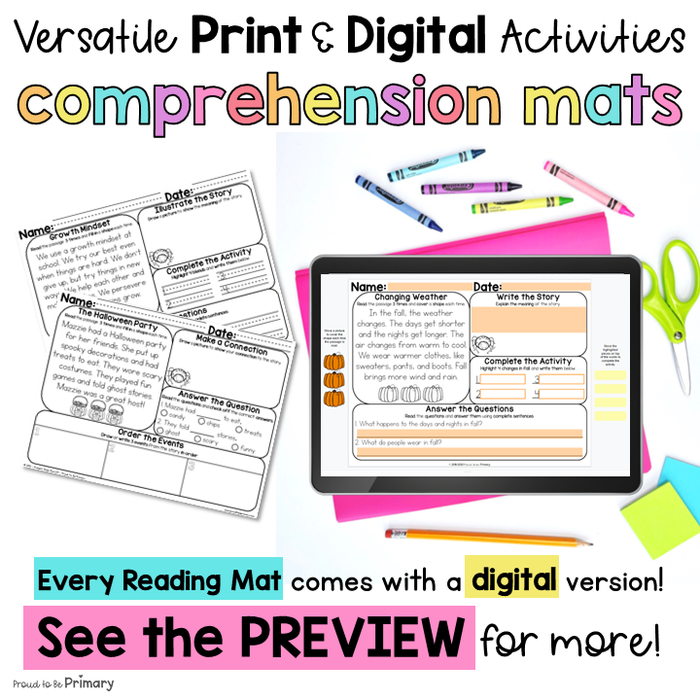 Fall October Halloween Reading Fluency Comprehension Passages And Mornin