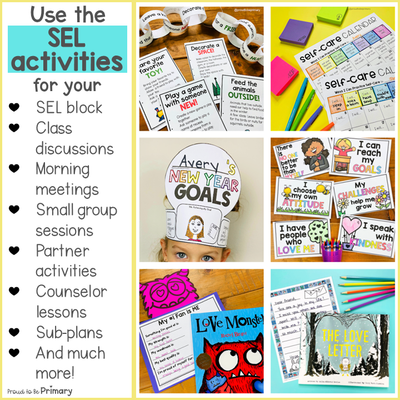 Winter Christmas Valentine SEL Activities Give Self-Love Friendship