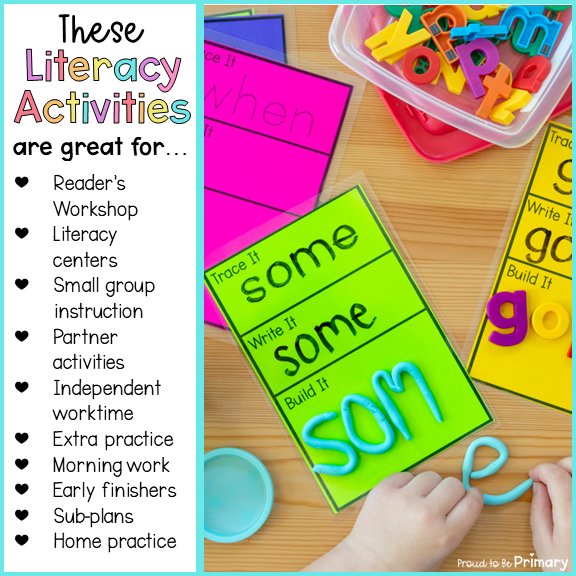 1st Grade Back to School Literacy Centers, Worksheets & Reader – Proud ...