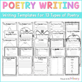 Poetry Writing Unit Poetry Comprehension Activities, Poetry Notebook,