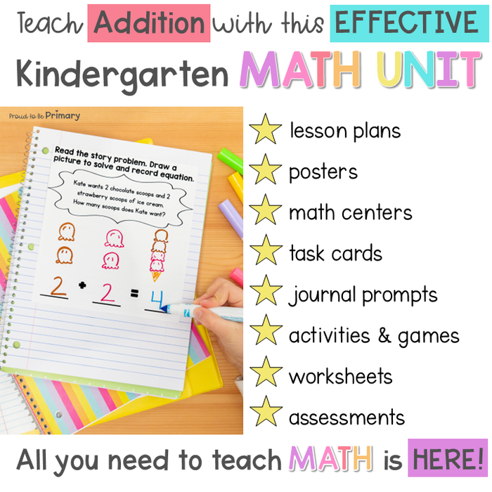 Addition to Ten Math Unit for Kindergarten