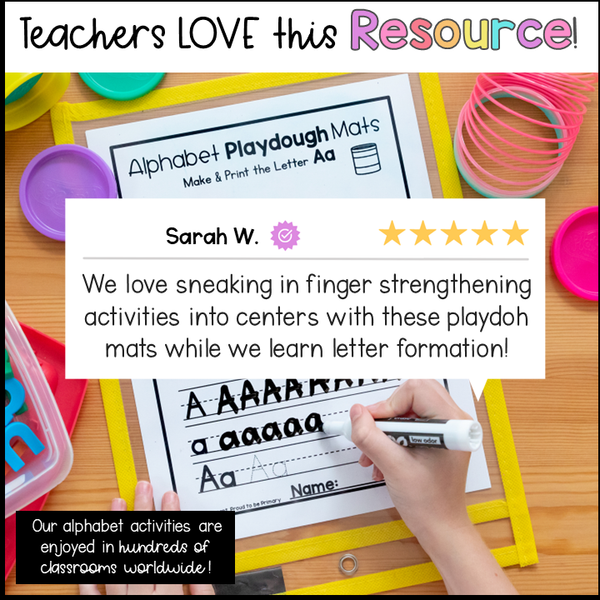 Alphabet Playdough Mats, Writing Practice & Letter Formation Practice