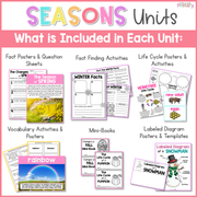 Spring Summer Fall Winter Writing & Reading Activities, Crafts, Scienc