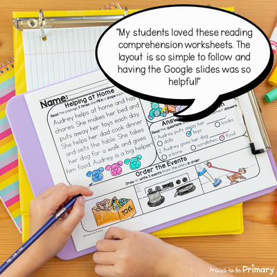 May Spring Mother's Day Morning Work Reading Comprehension Passages Qu