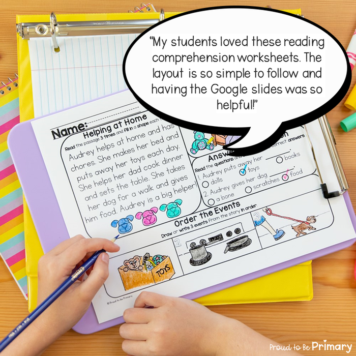 May Spring Mother's Day Morning Work Reading Comprehension Passages Qu