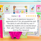 Classroom Job Chart & Management System - Editable Student Jobs