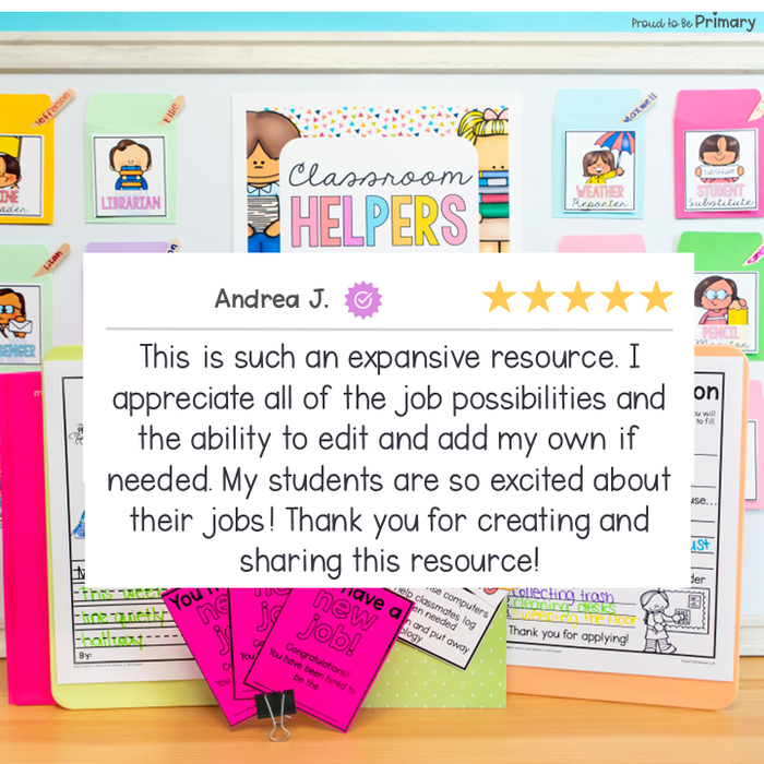 Classroom Job Chart & Management System - Editable Student Jobs